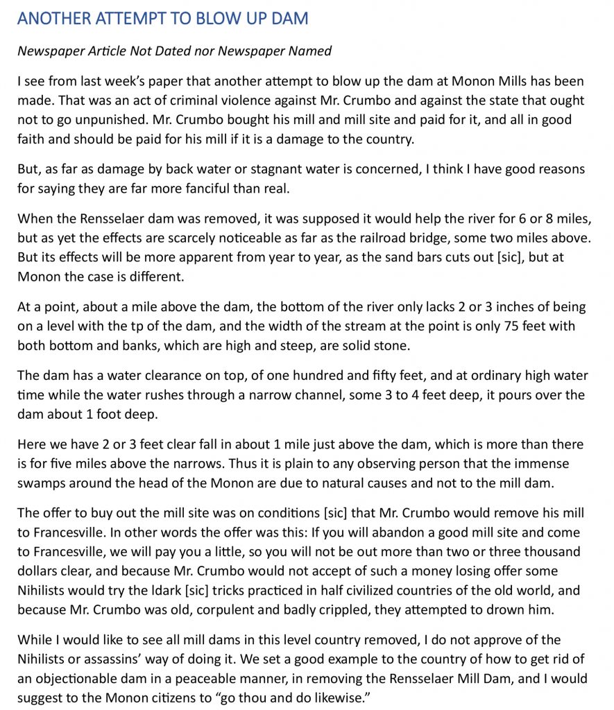 Old Mills Revisited – Pulaski County Historical Society